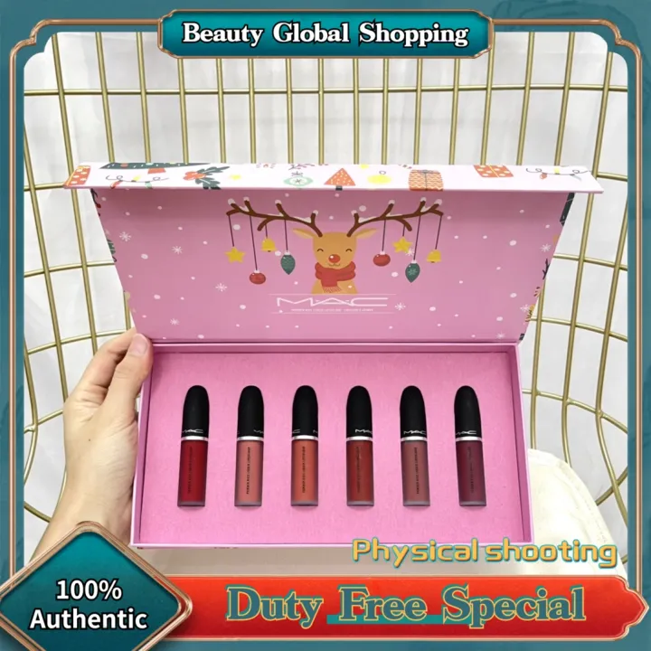 MAC Soft Mist Lip Glaze Sample 6-Piece Set 2 Christmas 6-Piece Lip ...