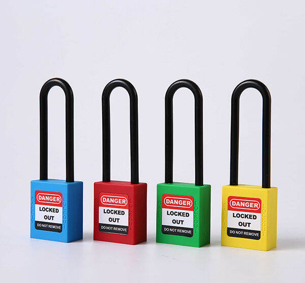 Safety Padlock Log Out Tag Out 76mm insulated plastic long beam padlock ...
