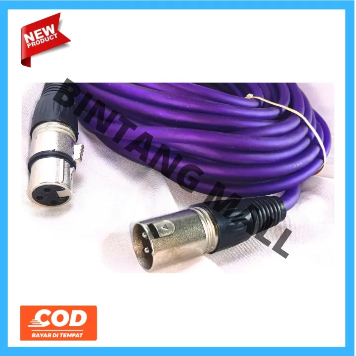 KABEL MIC XLR MALE-FEMALE OFC MICROPHONE HITAM/WARNA 5M,10M,15M | Lazada Indonesia