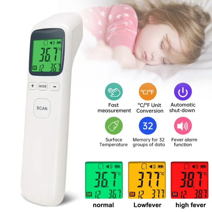 Digital Infrared Thermometer Non-contact Temperature Monitor Forehead ...