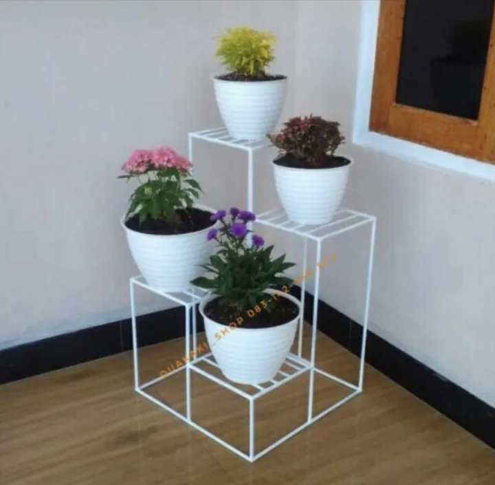 Rak Tanaman Bunga Besi 4 Tatakan Pot Bunga Rak Bunga Besi Standing Pot ...