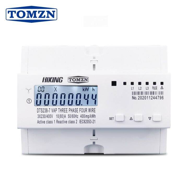 80A 3 Phase 380V Din rail Voltmeter Ammeter energy meter Over Under ...