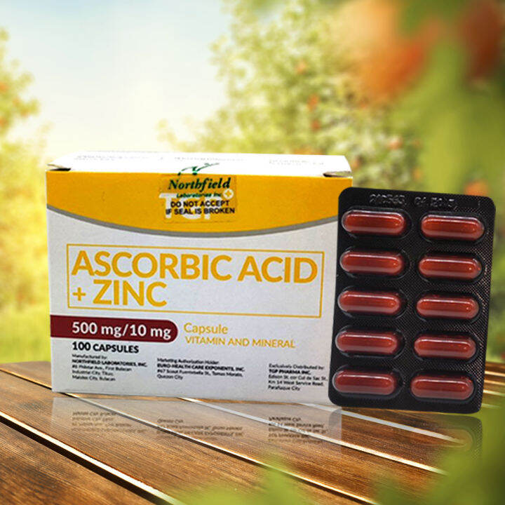 EQAN 1 Box TGP Ascorbic Acid + Zinc Capsule 500mg /10mg ( 100 Capsules ) Immunity Booster ...