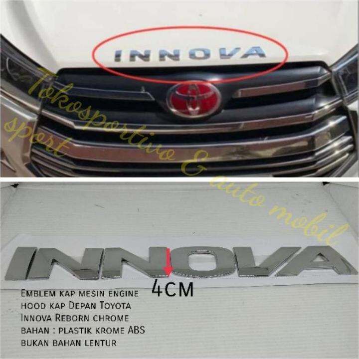 Emblem Logo Lambang Tulisan Huruf Stiker Kap Mesin Toyota Innova Reborn ...