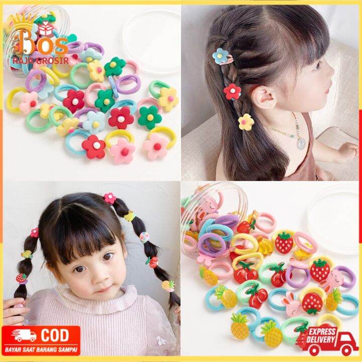 BRG Ikat Rambut Anak Perempuan Lucu 10 in 1 Kunciran Rambut Fashion ...