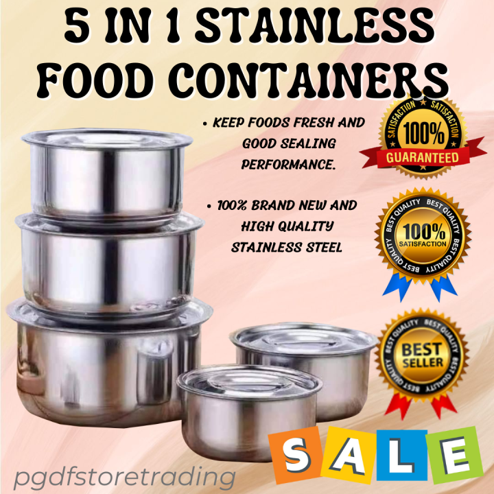 Best Seller 5 IN 1 STAINLESS FOOD CONTAINERS | Best Stainless Steel ...