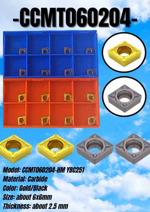 ms7 Insert Carbide Bubut CCMT Insert Carbide CCMT060204-HM YBC251 Baru ...