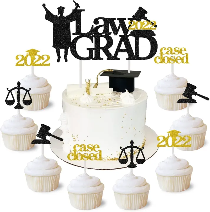 SURSURPRISE 25 Pieces Law Grad 2022 Cake Topper, Scales of Justice ...