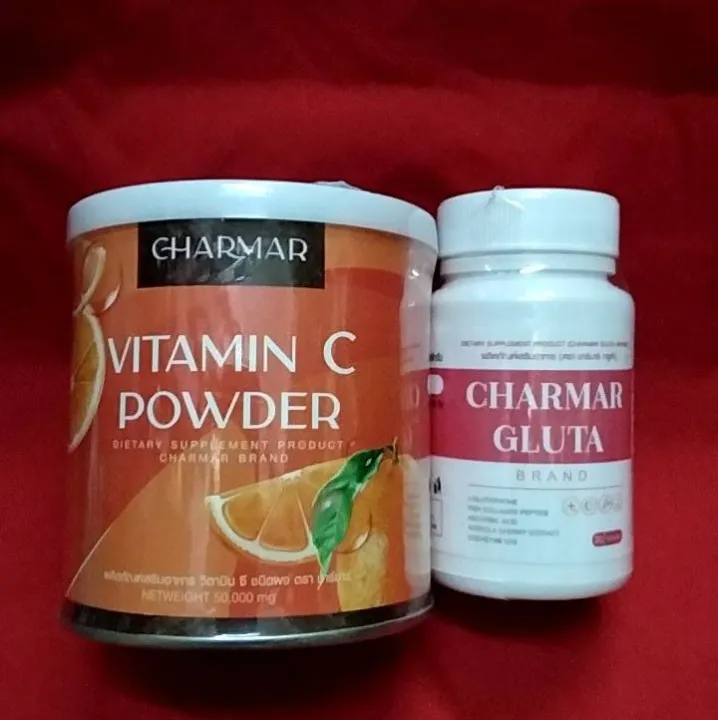 เซตคู่ CHARMAR กลูต้า ชาร์มาร์ +วิตามิน ซี ชาร์มาร์ ชนิดผงชงดื่ม ปริมาณ ...