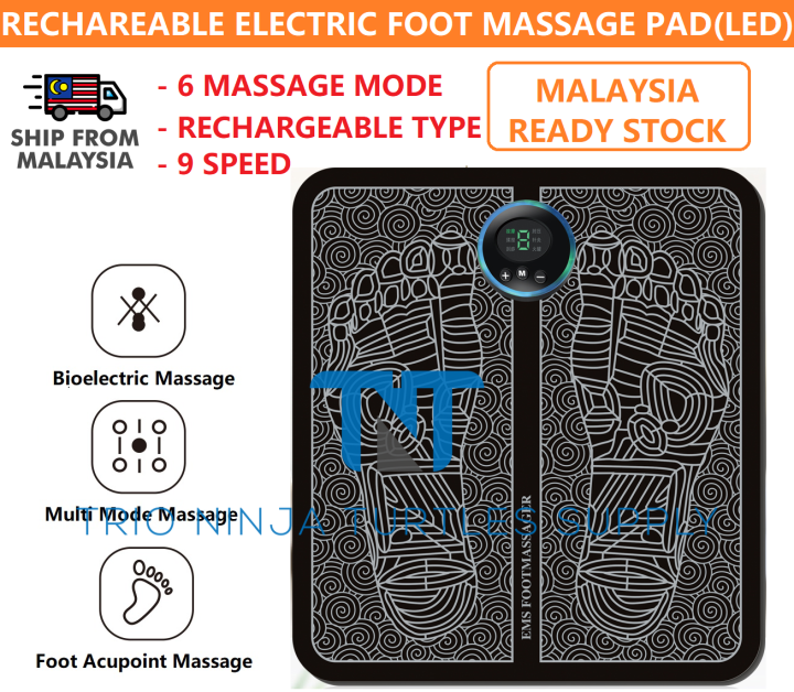 (READY STOCK) Rechargeable Portable EMS Electric Foot Massage Pad Feet ...