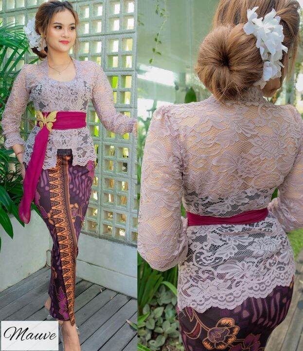SudanBali Setelan Kebaya Brokat Cord Kancing Kait Tangan Kerut dan Rok ...