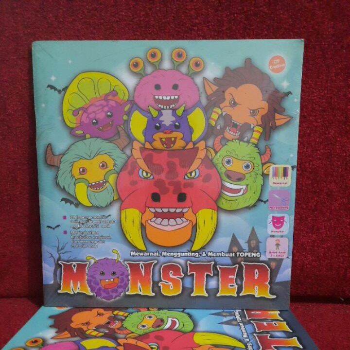 Buku Mewarnai, Menggunting, & Membuat TOPENG MONSTER | Lazada Indonesia