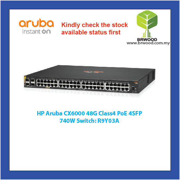 HPE Aruba R9Y03A: CX 6000 48G Class4 PoE 4SFP 740W Switch | Lazada
