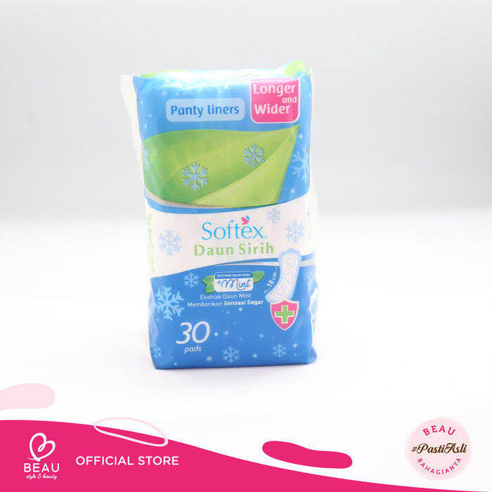 Softex Daun Sirih + Mint Pantyliner Longer And Wider 30S | Lazada Indonesia