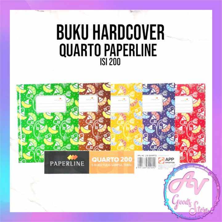 Buku Tulis Hardcover Quarto Paperline 200 lembar / Buku Hard Cover ...
