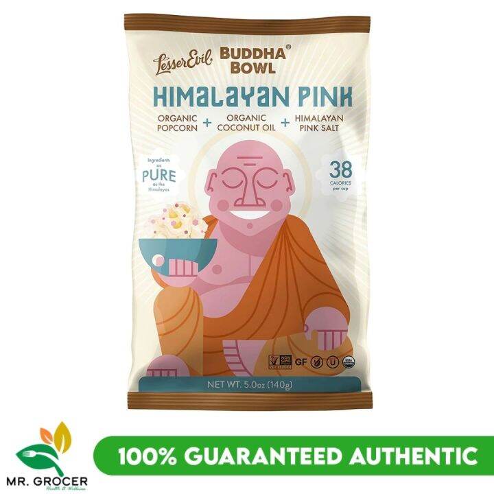 Lesser Evil Organic Gluten-Free Himalayan Pink Salt Popcorn 140g ...