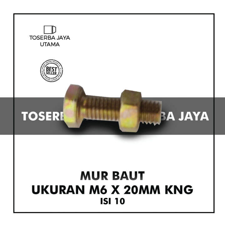 ISI 10 PCS MUR BAUT UKURAN M6 X 20 MM, MUR BAUT ISI 10 PCS | Lazada ...