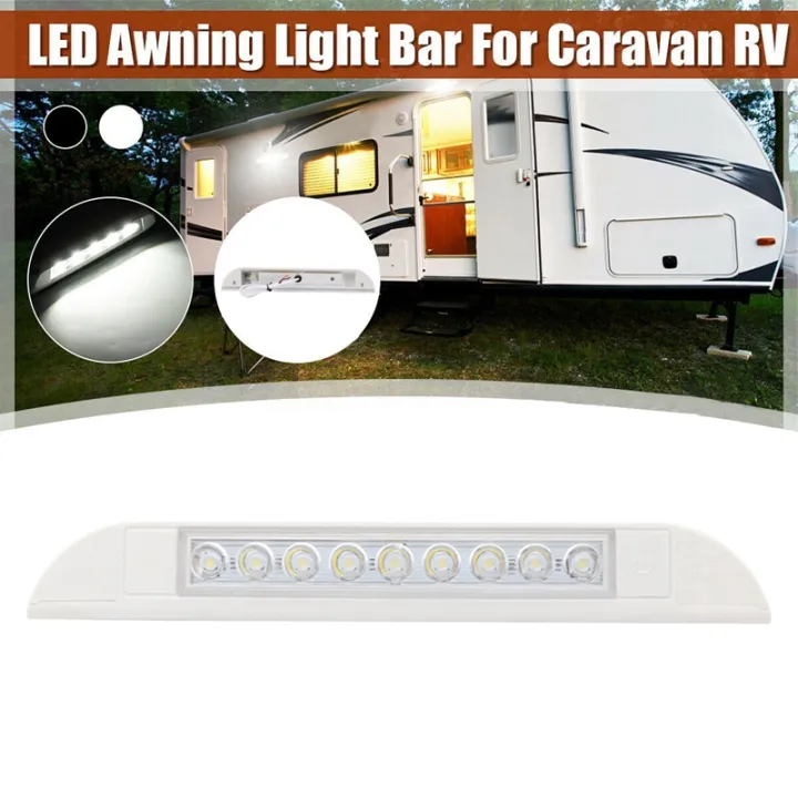 9 LED Awning Light 12V 24V Waterproof 256mm Exterior Caravan Motorhome ...