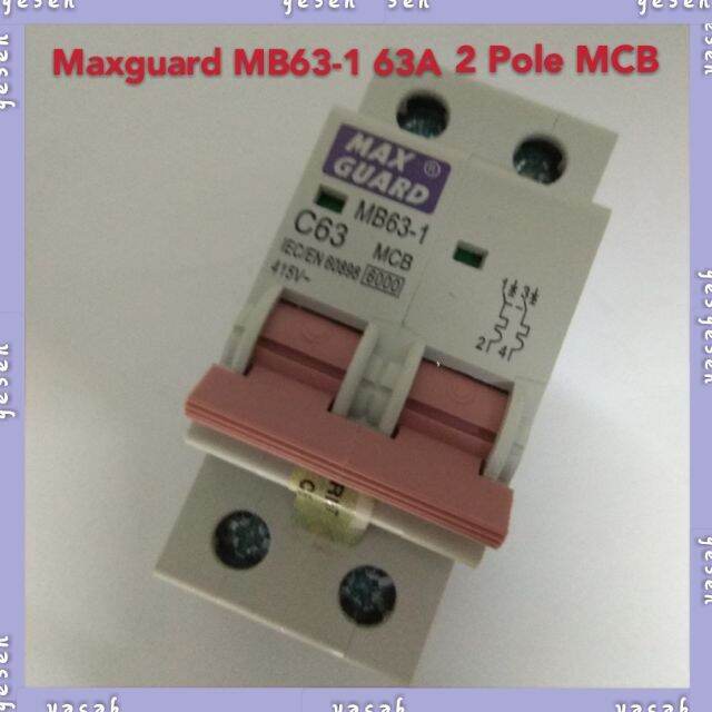 Maxguard MB63-1 63A 2Pole / 32A 2Pole MCB Home main switch | Lazada