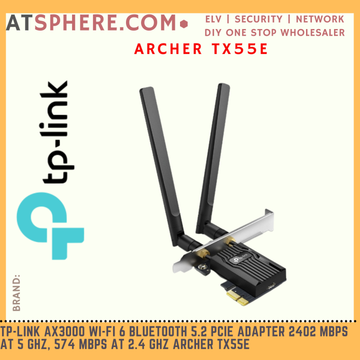 TP-LINK Tplink TX55E AX3000 Wireless Wifi 6 Speed Bluetooth 2.4GHz 5GHz ...
