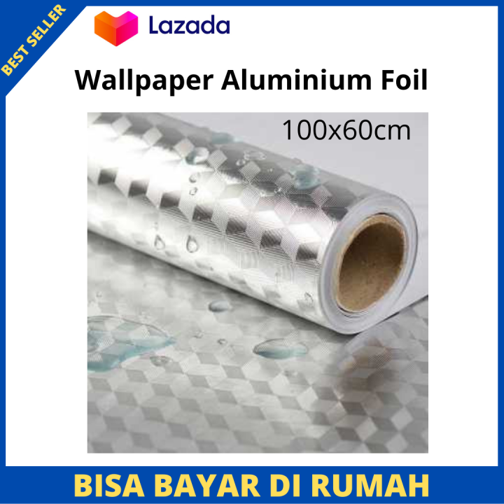 AWOO Wallpaper Aluminium Foil Anti Minyak Waterproof 100x60cm - YK-292 / Stiker Dinding Tahan ...