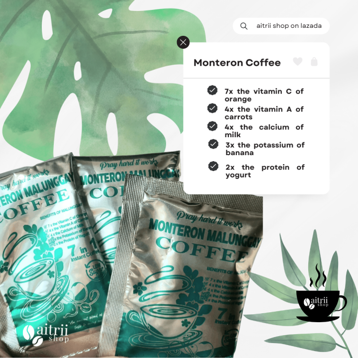 Monteron Malunggay Coffee (7 in 1 Instant Coffee Mix) | Lazada PH