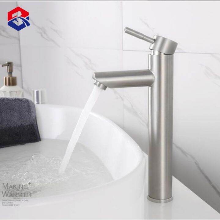 TQTQ SUS304 Faucet Bathroom Wash Sink Faucet Silver Bathroom Fixtures ...