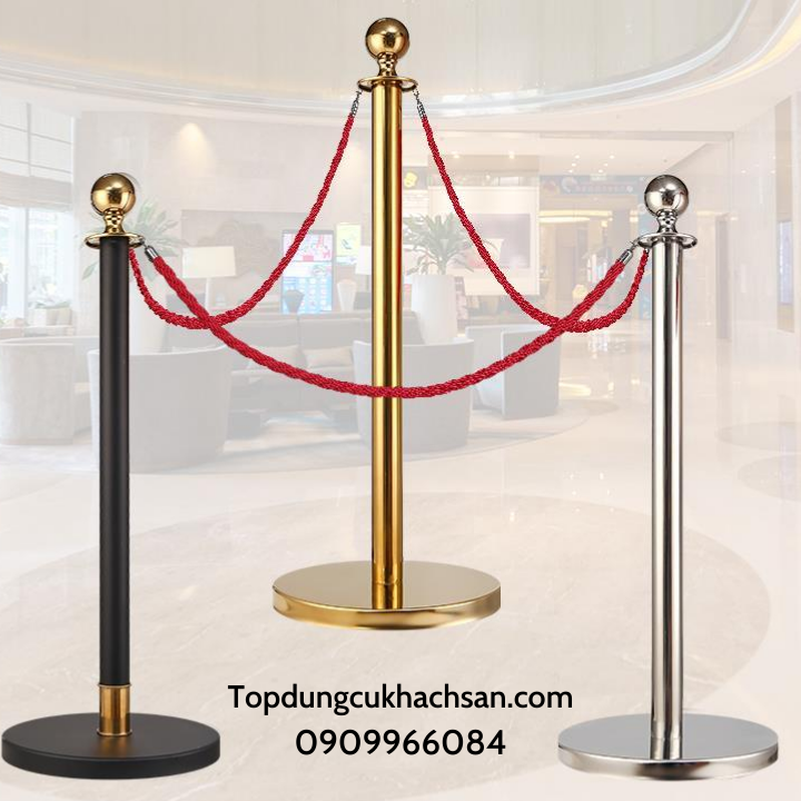 Cột Chắn Inox Phân Làn Dây Nhung, Trụ Chắn Inox Phân Luồng, Cột Chắn ...