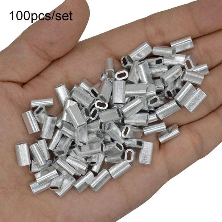 Stainless Steel 10-20mm Oval Wire Crimp Connector Fishing Wire Tube ...