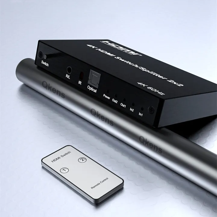 4K 60hz 3D HDMI Switch Splitter 2x2 2 In 2 Out Switcher Audio Extractor ...