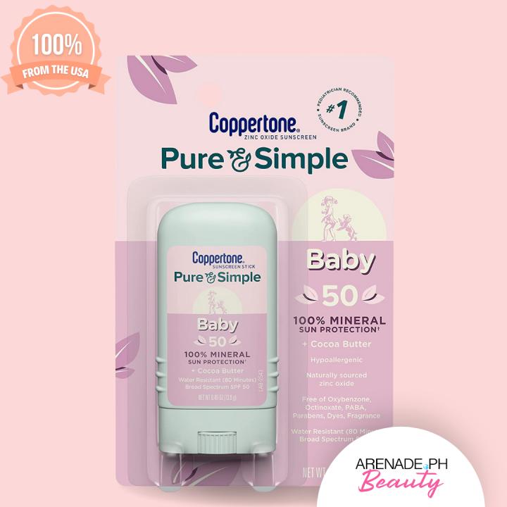 Coppertone Pure & Simple 100% Mineral Sun Protection + Cocoa - 13.9g ...