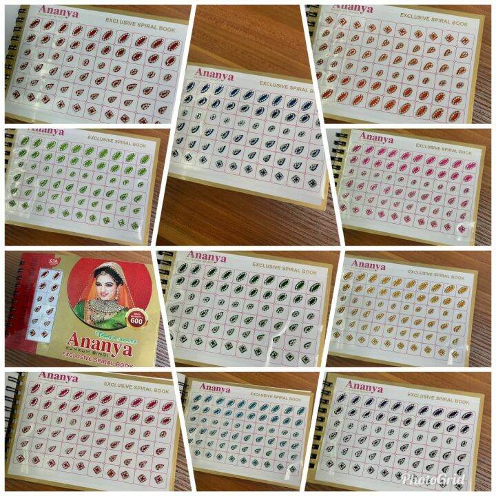 Bindi/ Pottu/ Sticker Pottu Booklet Ananya Stone Border 600 bindis ...