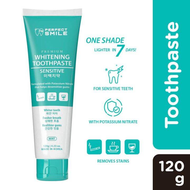 Perfect Smile premium whitening toothpaste SENSITIVE 120 grams | Lazada PH