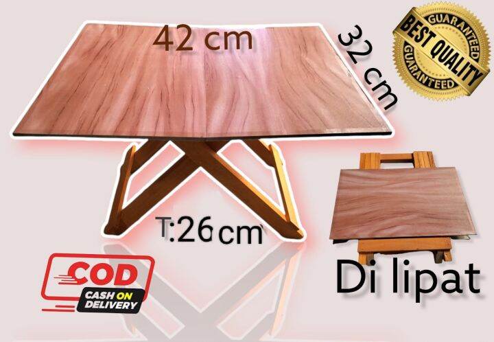 Meja Belajar Lipat / Meja Computer SY-CT-8 Hitam Motif + Tempat HP ...