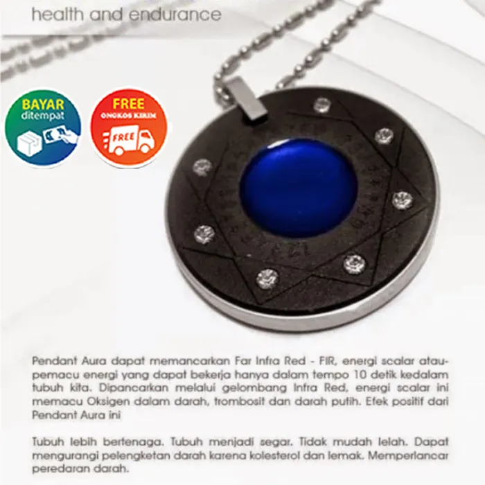 health necklace quantum pendant aura bio glass energy scalar | Lazada PH