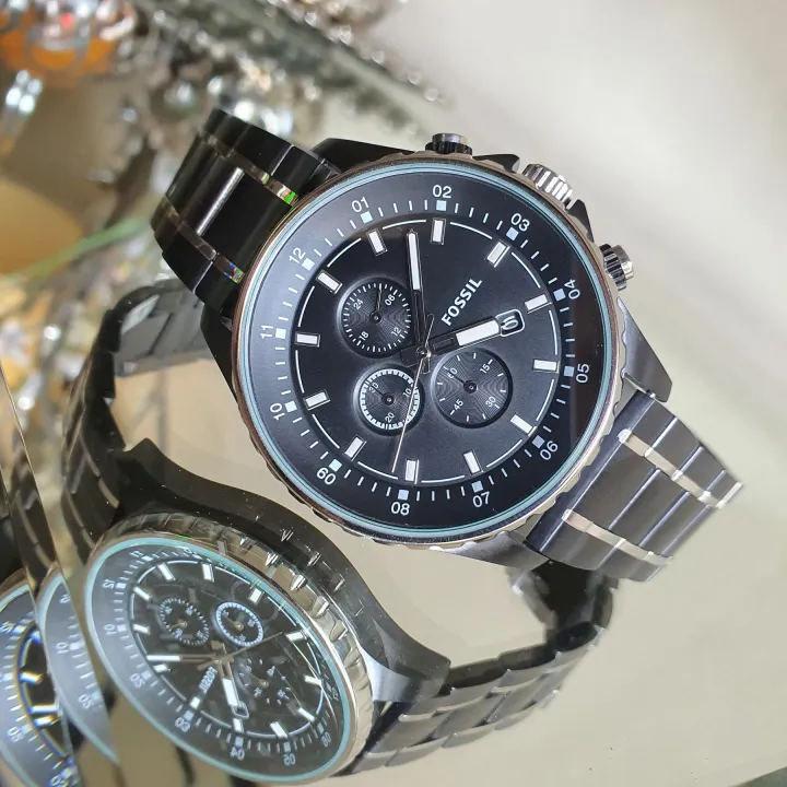 Fossil Dillinger Chronograph Two-Tone Stainless Steel and Silicone Men ...