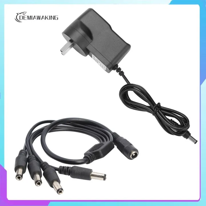 Guitar Effect Pedal Power with 1 to 4 Way Cable DC 9V 1A Power Adapter ...