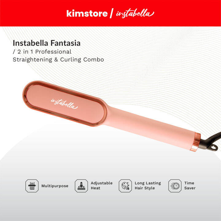 Instabella Fantasia 2-In-1 Professional Straightening And Curling Comb ...