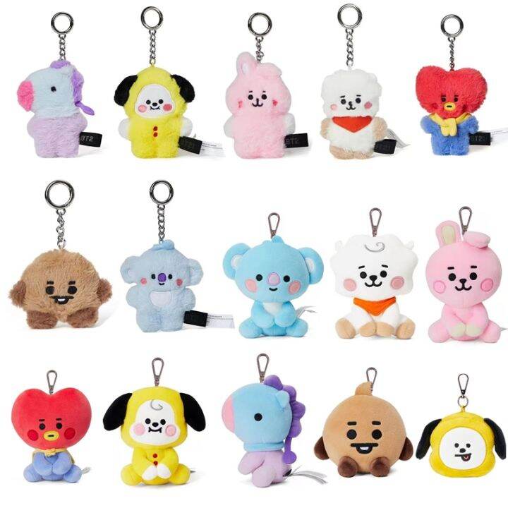 Kpop Kawaii Koya Chimmy Tata BT21 Cooky ตุ๊กตาหนานุ่มรักยัดไส้กระเป๋าสะพายตุ๊กตาเสน่ห์การ์ตูน ...