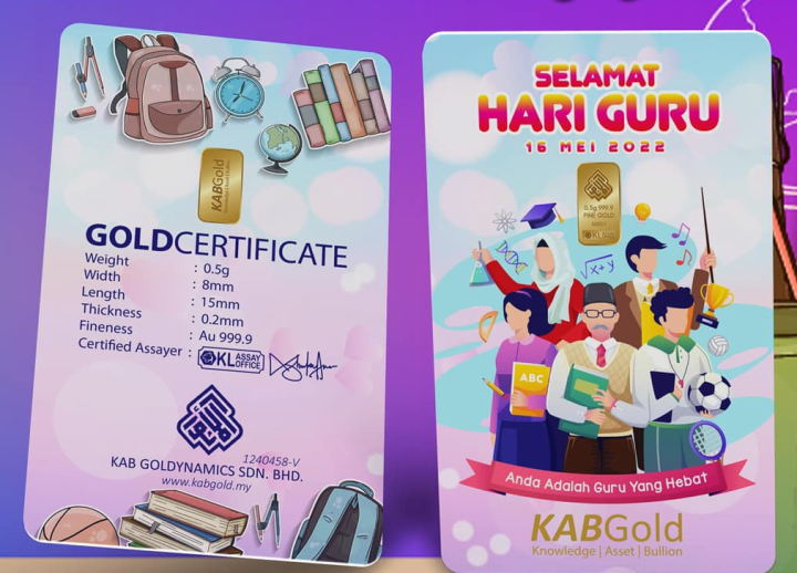 KAB Gold Bar 0.5g Hari Guru 2022 | Lazada