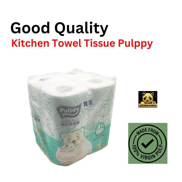 Pulppy Tissue/ Export Quality - 70's x 4 Multipurpose Kitchen Towel ...