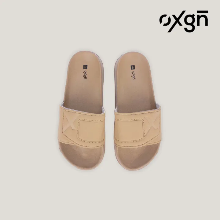 OXGN Velcro Sliders With Debossed Logo for Men (Tan) | Lazada PH