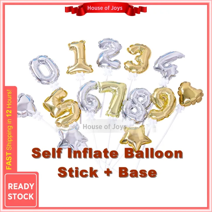 [Ready Stock] New Self inflate Number Balloon for happy birthday party ...