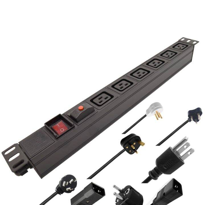PDU C19 Power Strip With Overload Protector 6 Ways Socket Outlet ...