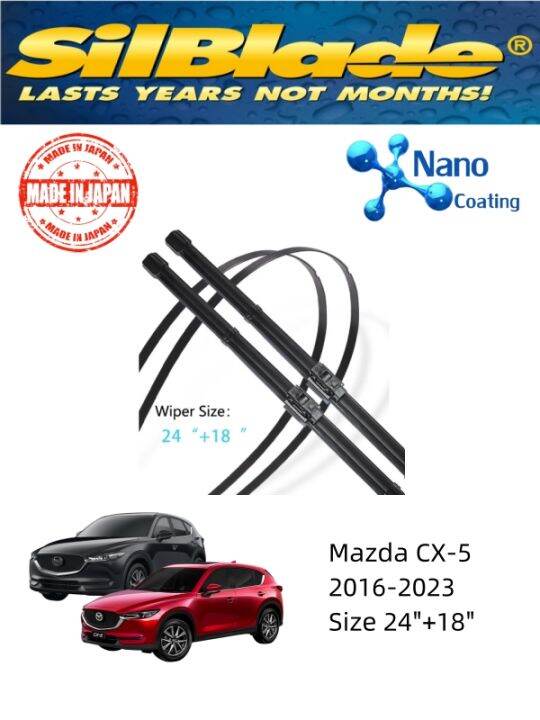Mazda CX-5 2016 - 2023 24"+18" Wiper Blade SILBLADE coating silicon ...