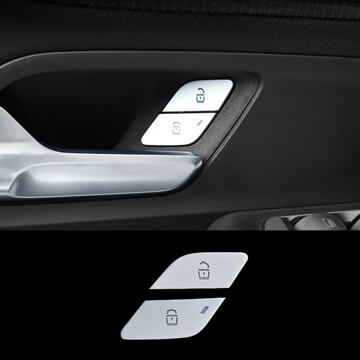 Car Door Lock Unlock Buttons Cover Stickers For Mercedes Benz A B CLA GLA GLB Class W177 W247 ...