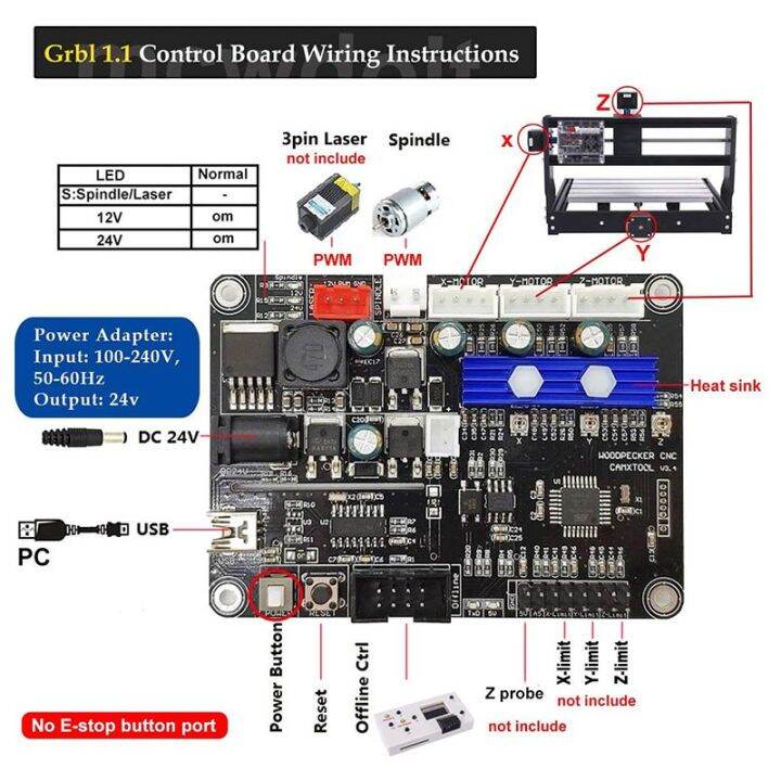 Upgraded 3 Axis Offline Controller Board GRBL USB Port CNC Engraving ...
