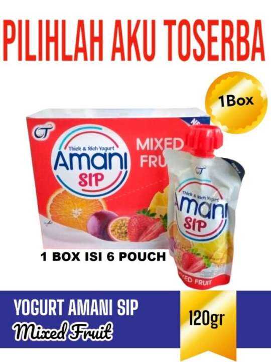 AMANI SIP Yogurt Drink MIXED FRUIT 120 gr - (HARGA 1 BOX isi 6 pouch) | Lazada Indonesia