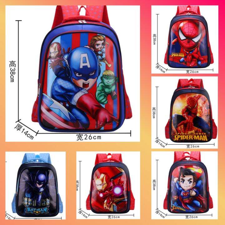 Super Hero Kid Cartoon Backpack Beg Sekolah Kanak-Kanak Spiderman Bag ...