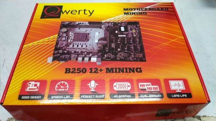 Qwerty B250 DDR4 B250-BTC 2400MHZ 12 X PCI-E LGA 1151 Mining Mobo ...